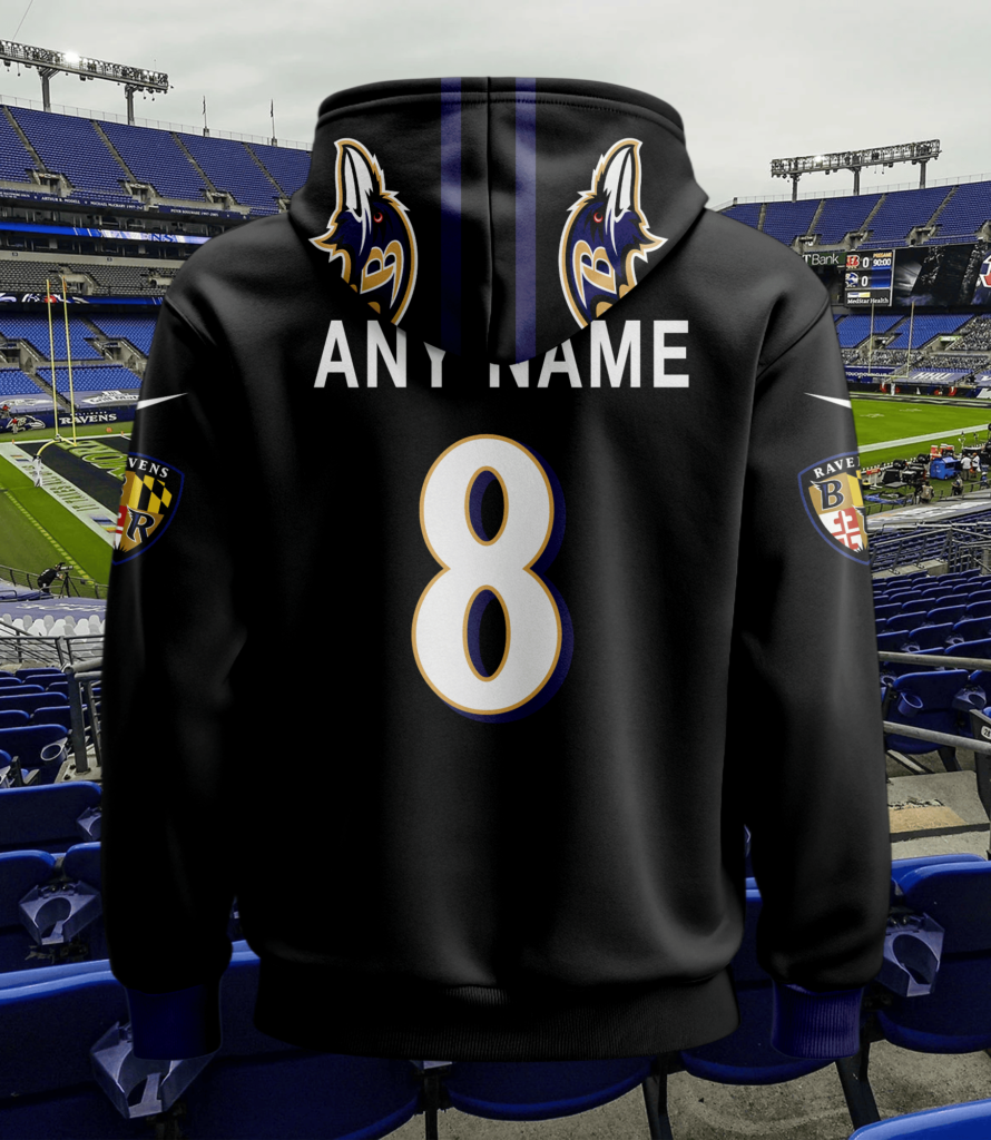 Baltimore Ravens Hoodie Style Jersey Custom Name And Number - Tehody Store
