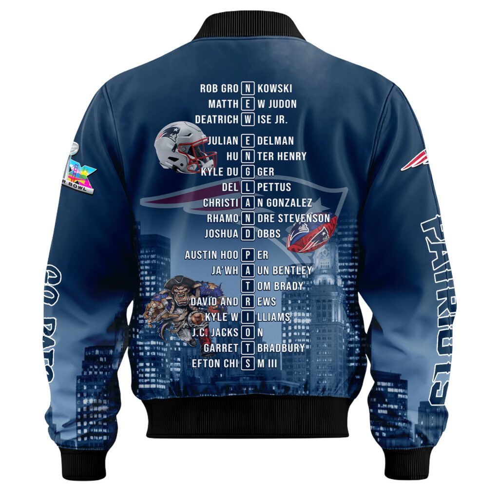 New England Patriots Super Bowl LX Champions Style Bomber Jacket ...