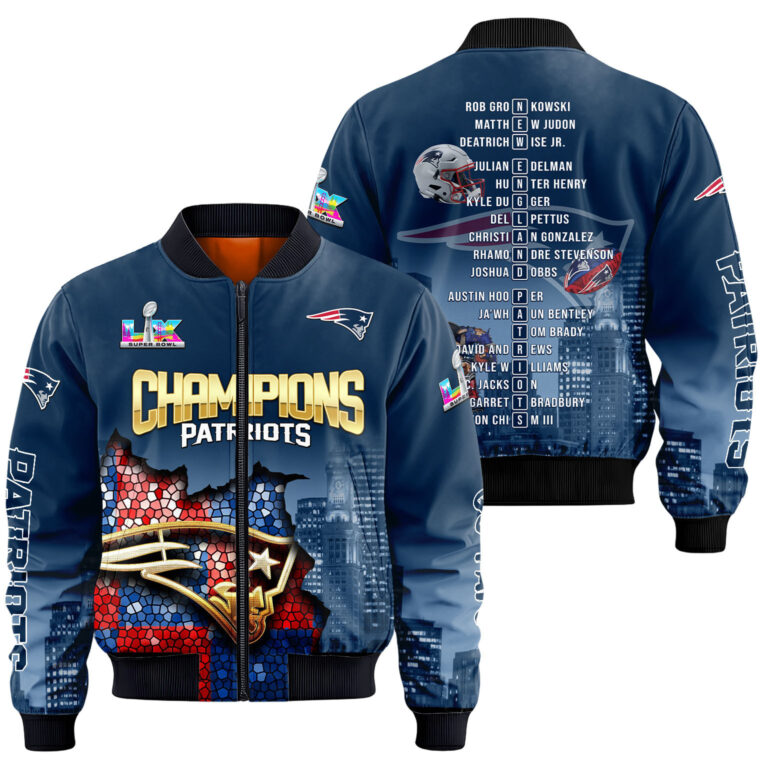 New England Patriots Super Bowl LX Champions Style Bomber Jacket ...