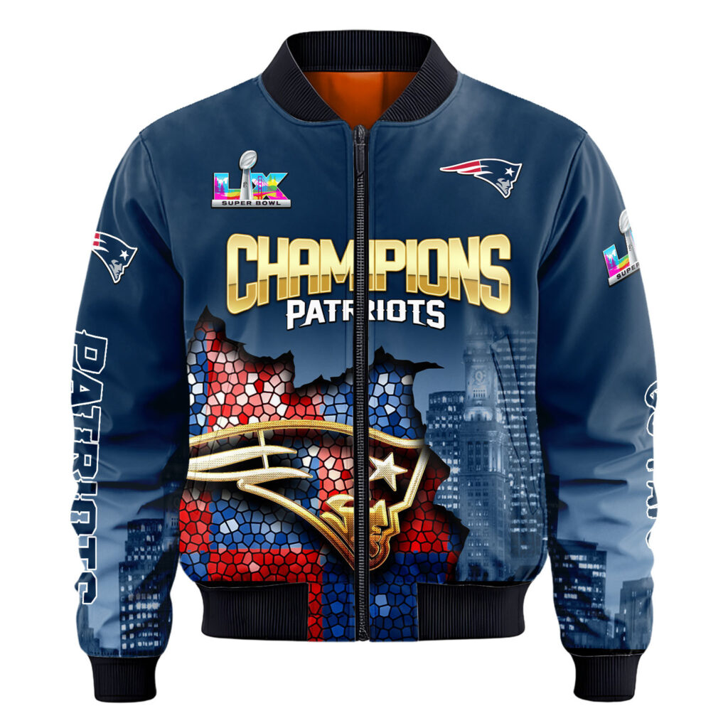 New England Patriots Super Bowl LX Champions Style Bomber Jacket ...